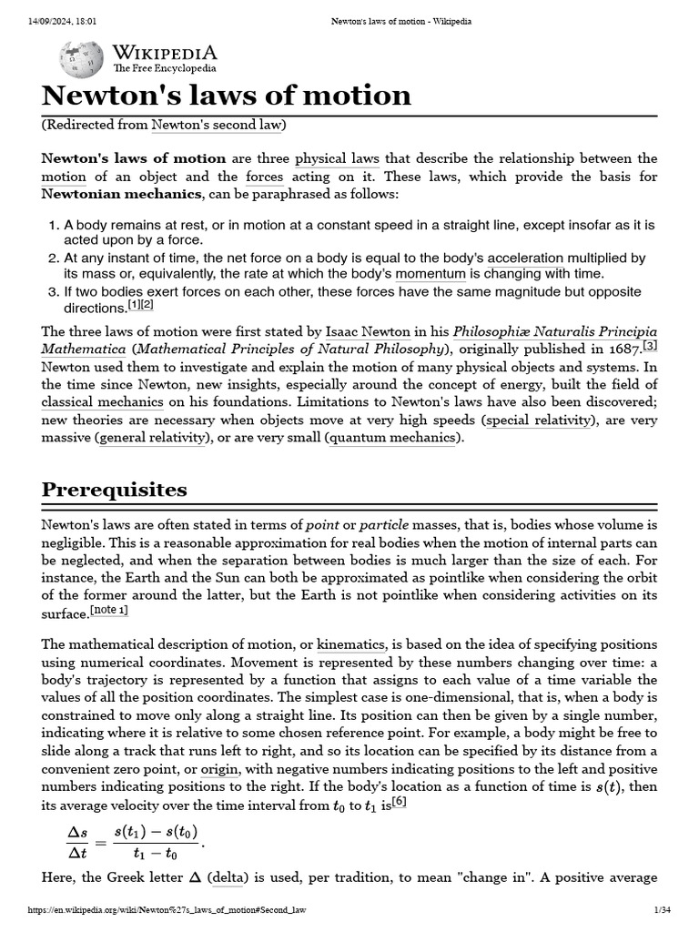 Overview of Newton's Laws of Motion | PDF | Newton's Laws Of Motion ...