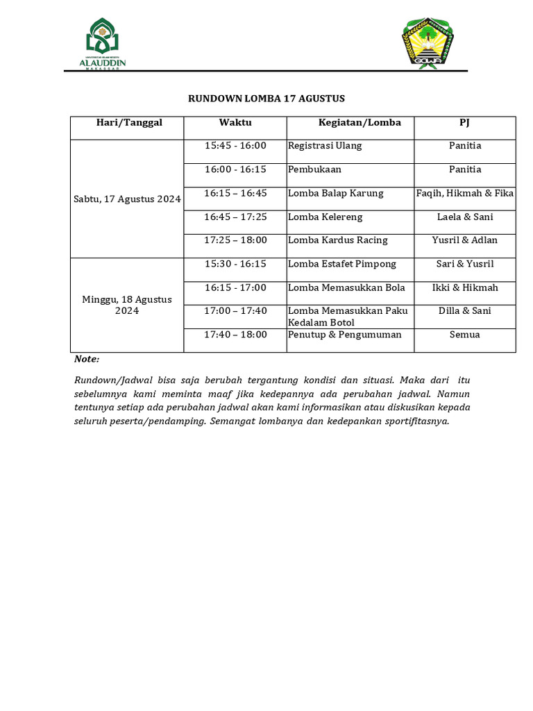 Juknis_lomba 17 Agustus | PDF