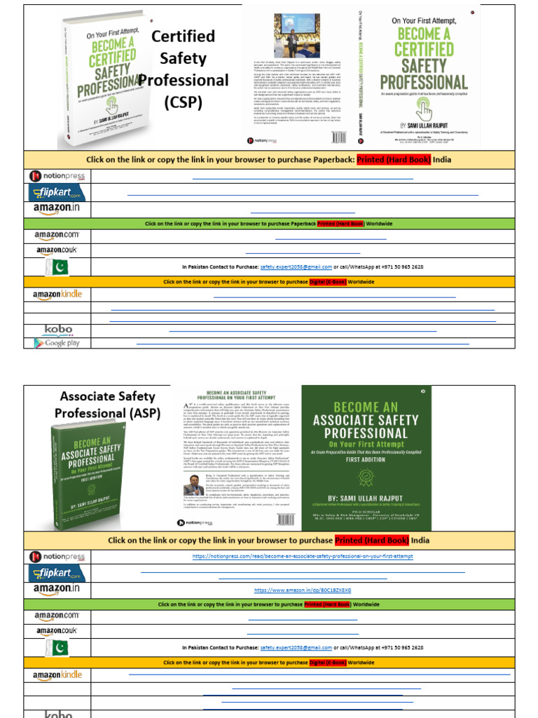 Links To Purchase Books (ASP, CSP, CRSP, SMS) | PDF