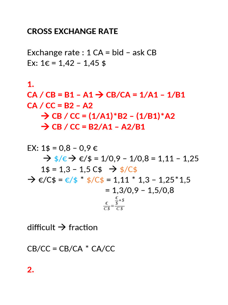 Cross Exchange Rate | PDF