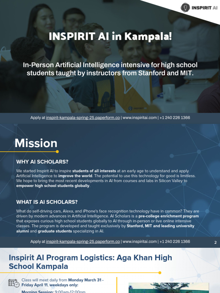 Aga Khan High School Kampala Spring 2025 In-Person AI Brochure | PDF