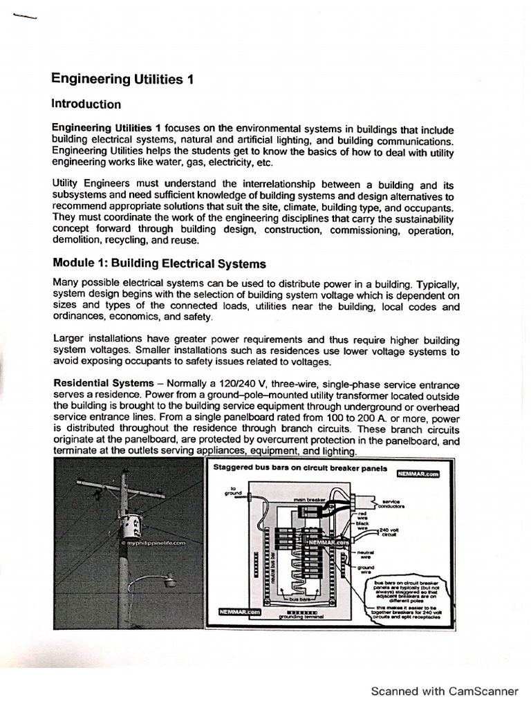 Eng. Utilities Module 1 | PDF