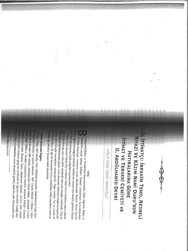 Uc Ittihatci Ibrahim Temo Resneli Niyazi | PDF