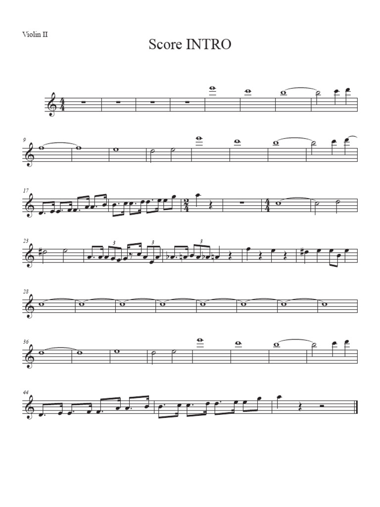 Score Intro - Violin II | PDF