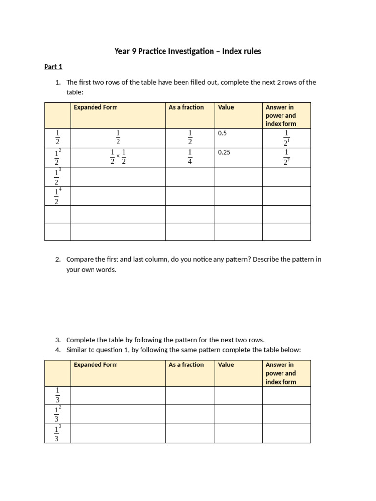 Year 9 Practice Investigation Crit B 2 | PDF