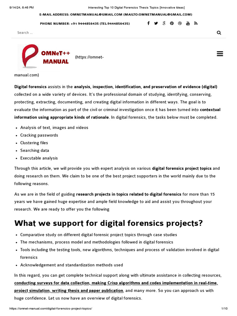 Interesting Top 10 Digital Forensics Thesis Topics [Innovative Ideas] | PDF