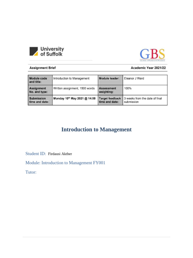 Introduction To Management | PDF