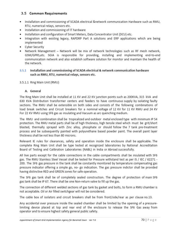 MSEDCL RMU Spec | PDF