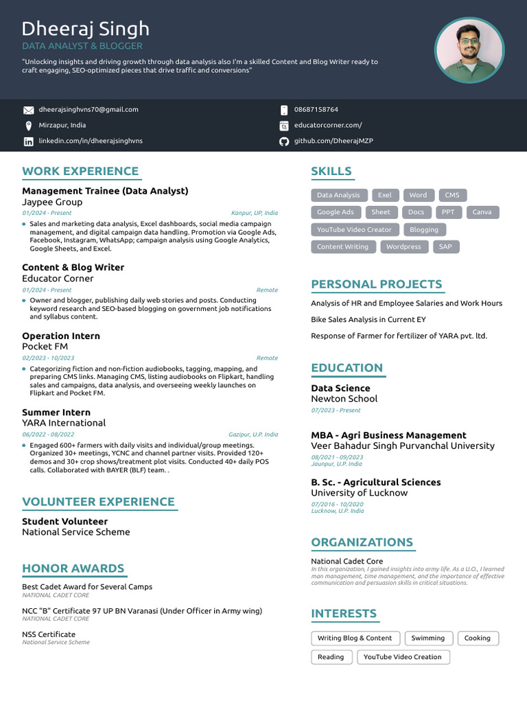 Dheeraj's Resume | PDF