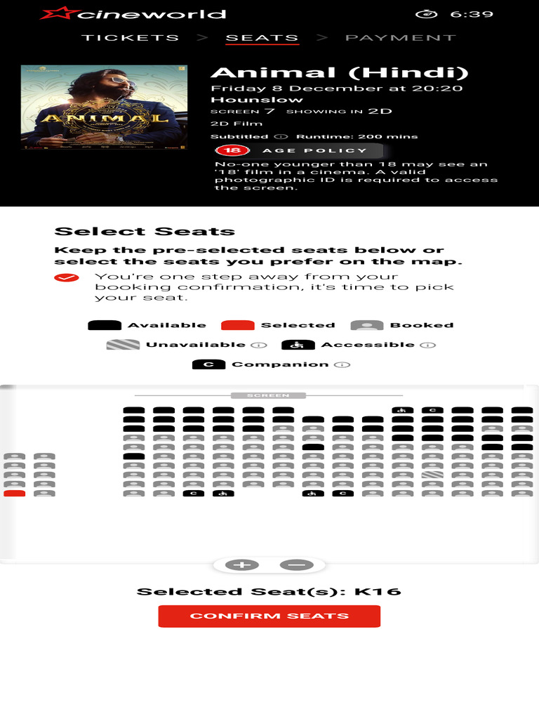 Cineworld - Select Seats | PDF