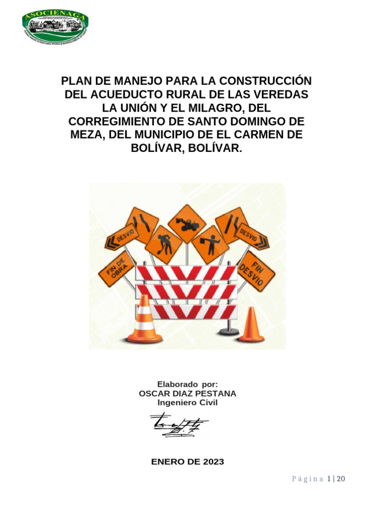 Plan de Manejo de Transito Acueducto La Union y El Milagro | PDF