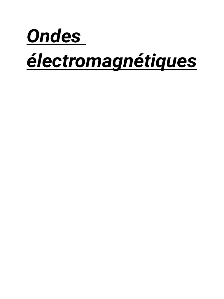 3-Ondes Électromagnétiques | PDF