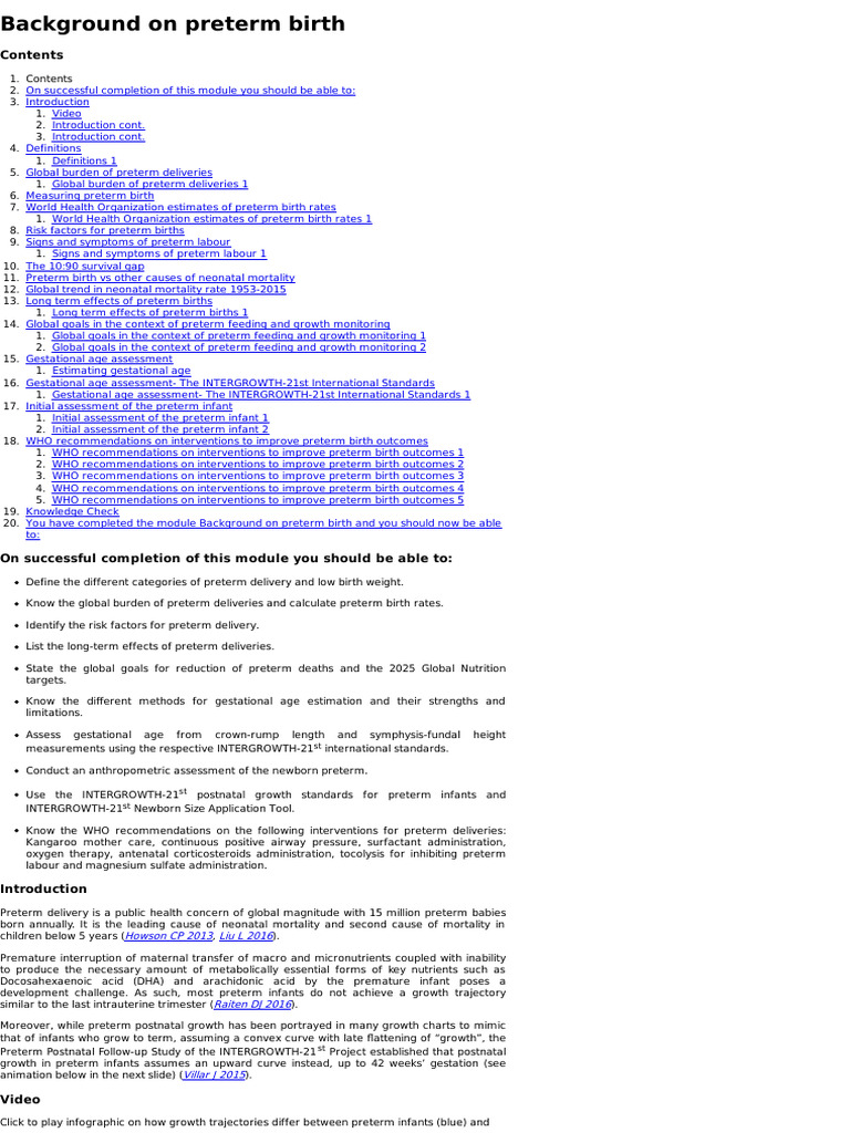 Background Preterm Birth | PDF