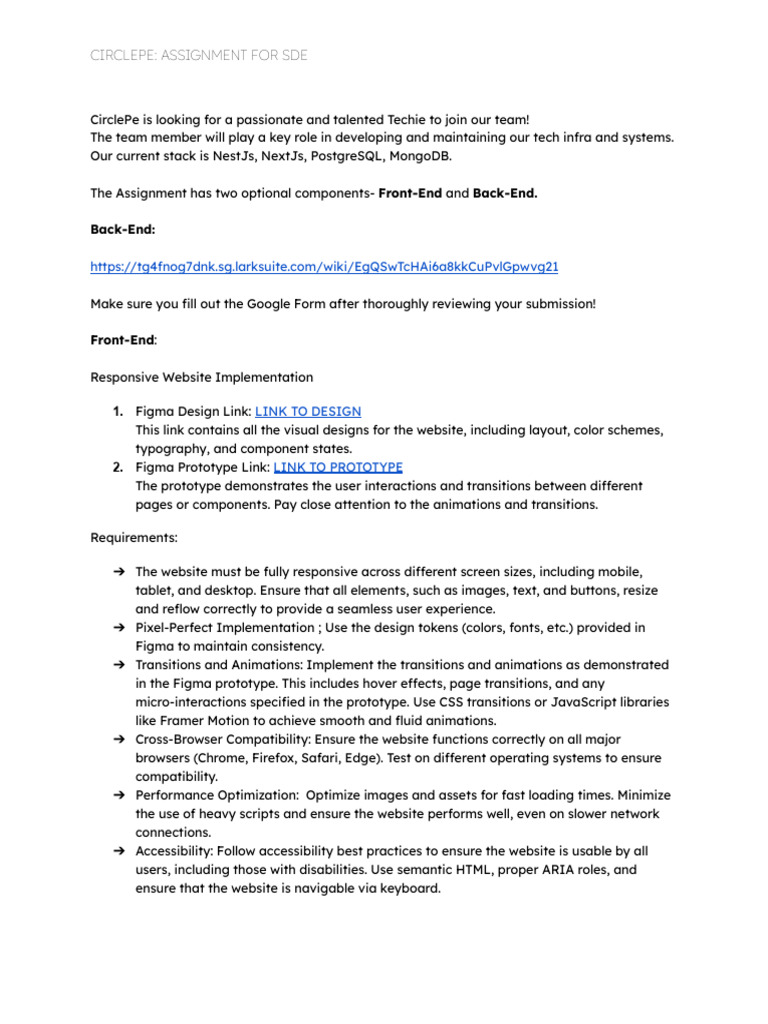 Back End & Front-End Development Assignment (1) ) | PDF