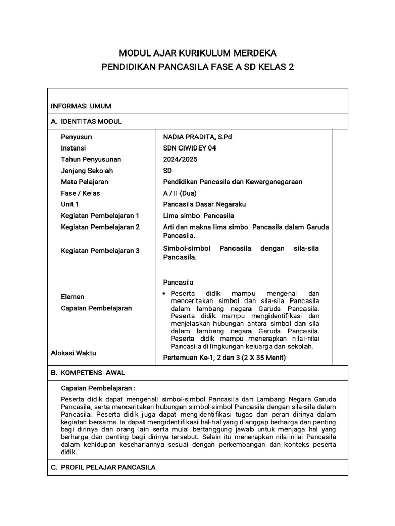 Bab 1 - Ma PPKN Kelas 2 | PDF