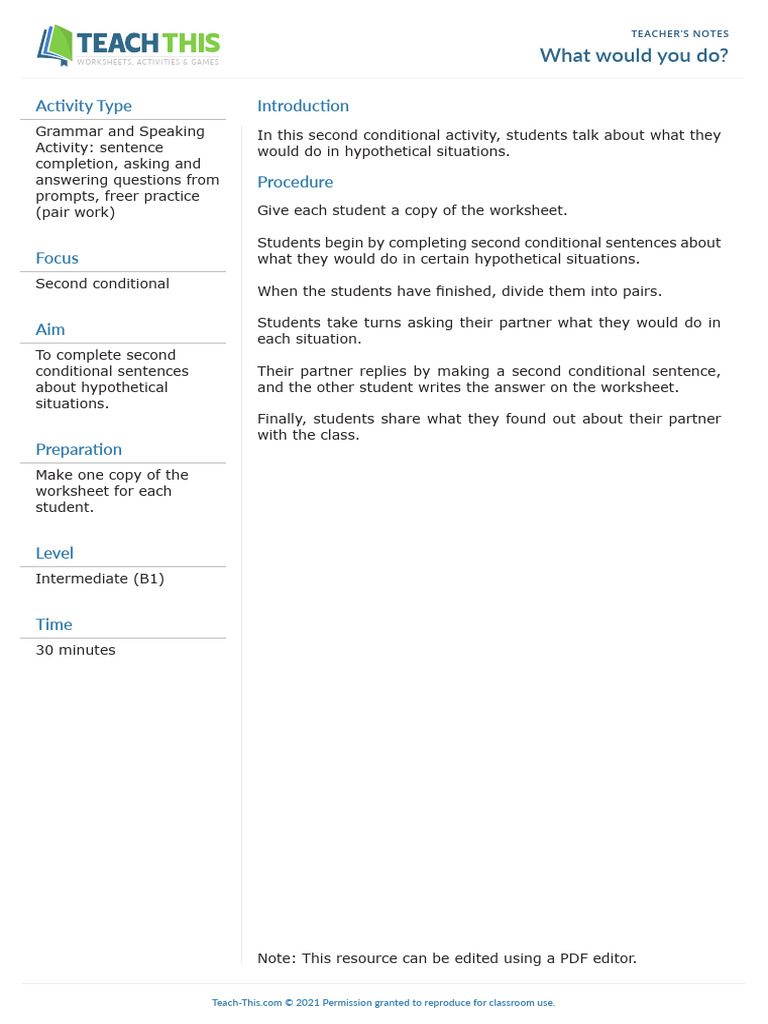 What Would You Do | PDF