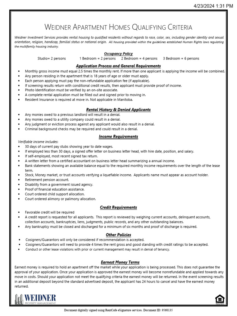 Qualifying Criteria | PDF