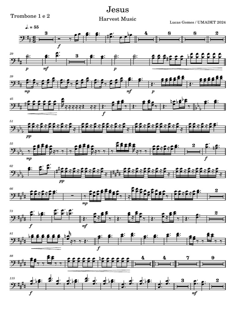 Jesus - Trombone 1 e 2 | PDF