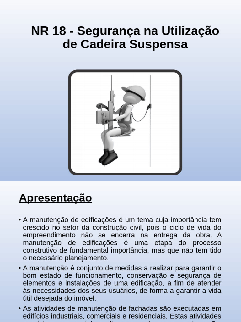 NR-18 Cadeira Suspensa | PDF
