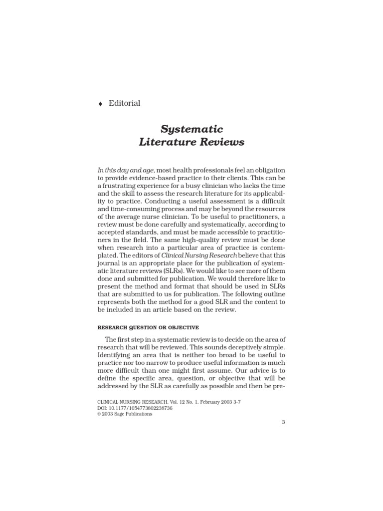 Systematic Literature Reviews Wood 2003 | PDF | Nursing | Systematic Review