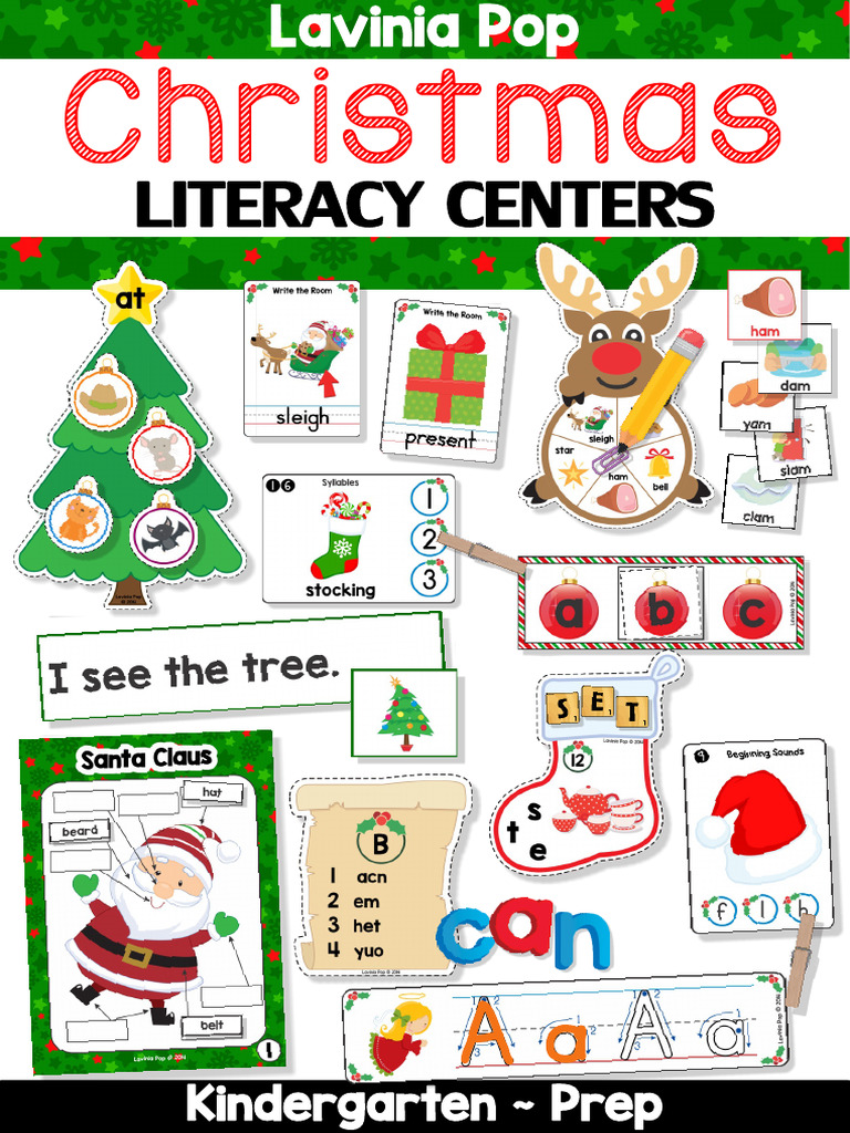 092 - Christmas Literacy Centers For Kindergarten | PDF