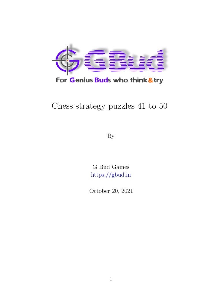 Chess Strategy Puzzles 41 To 50 | PDF