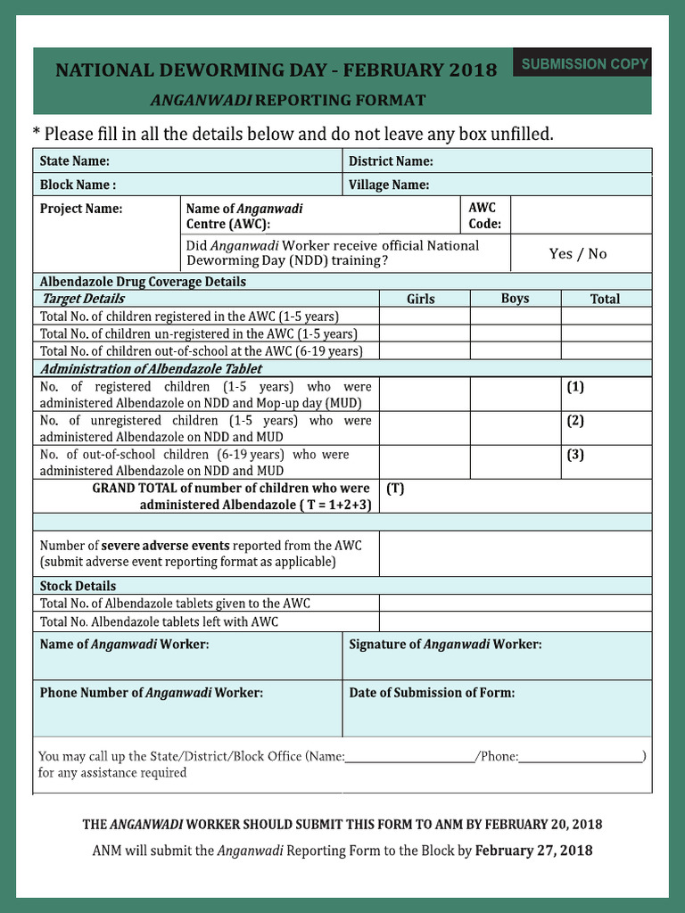 AWC Reporting Form Eng | PDF