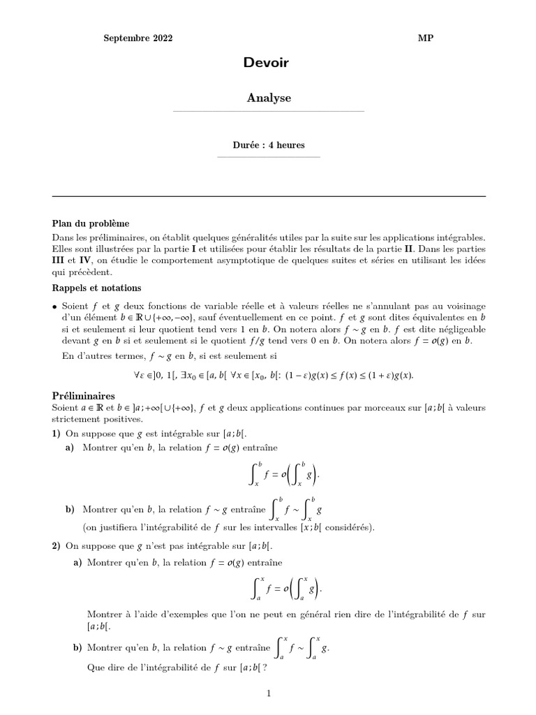 Devoir: Analyse | PDF