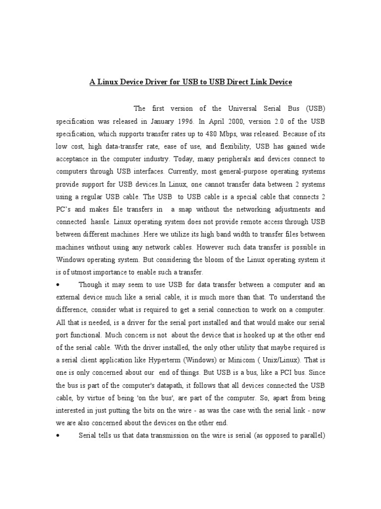 USB Driver | PDF | Device Driver | Usb