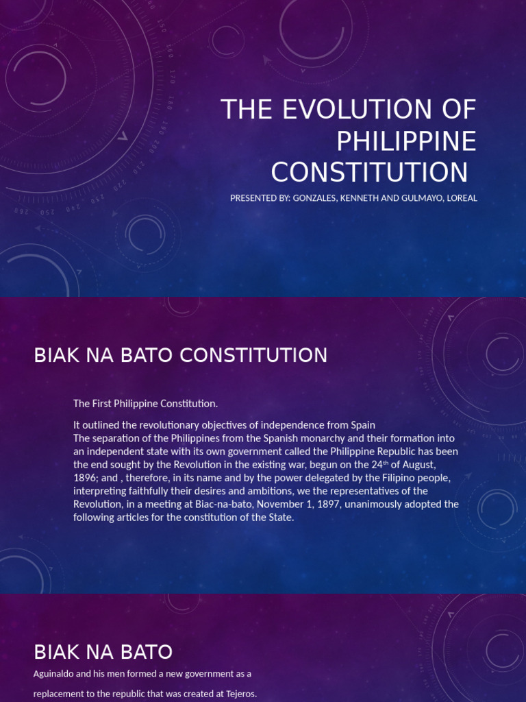 The Evolution of Philippine Constitution: Presented By: Gonzales ...