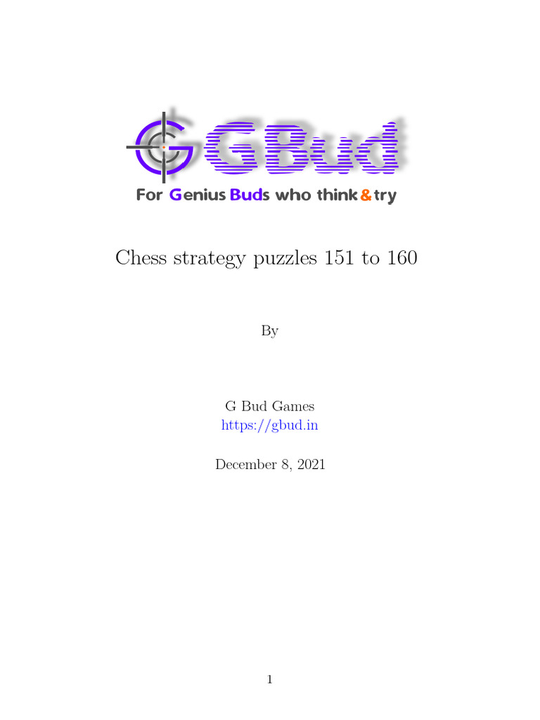 chess strategy puzzles 151 to 160 | PDF