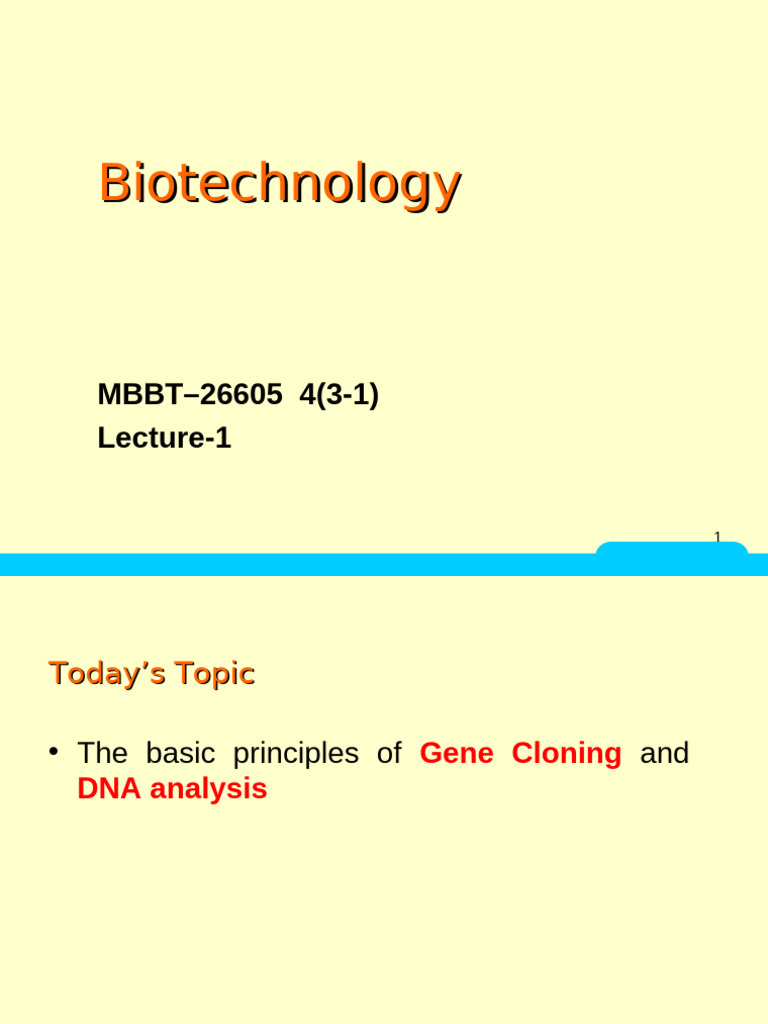 Gene cloning and DNA analysis | PDF