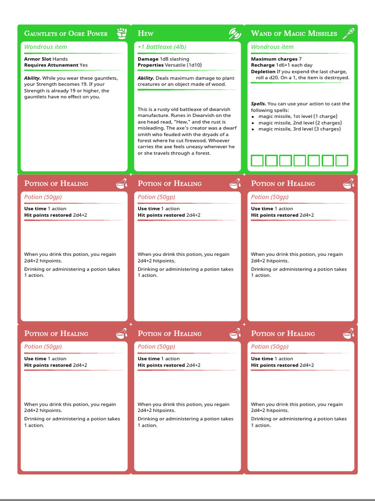 LMOP Item Cards | PDF | Magician (Fantasy)