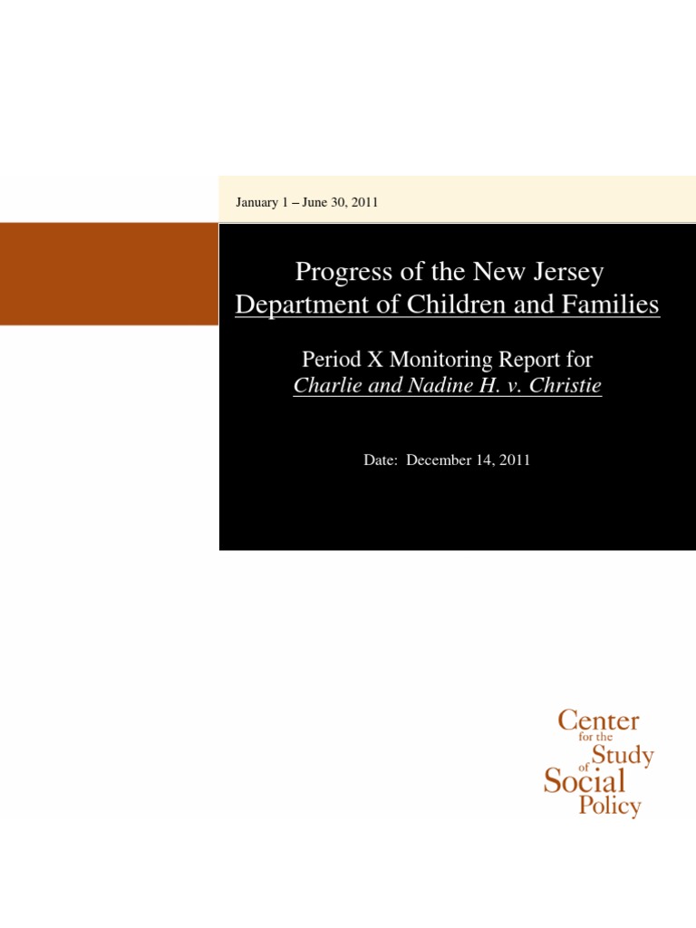 Progress of The New Jersey Department of Children and Families, Period ...