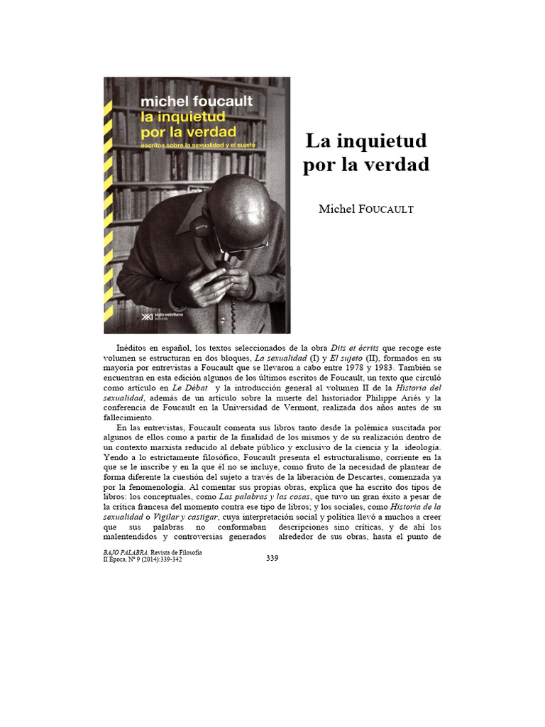 La Inquietud Por La Verdad: Michel F | PDF