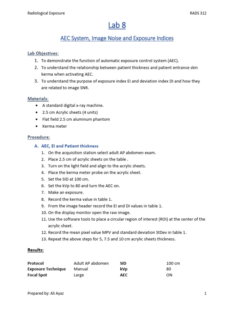 Lab 8 (AEC, Noise and EI) | PDF