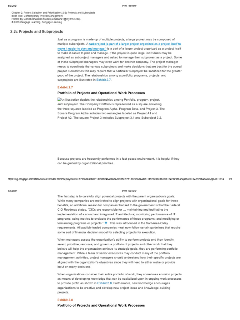 2-2c Projects and Subprojects | PDF