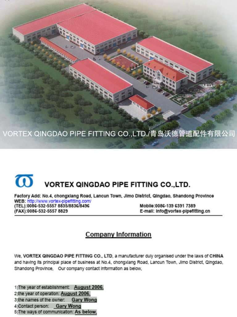 VORTEX Company Information and Certificate 2021 | PDF