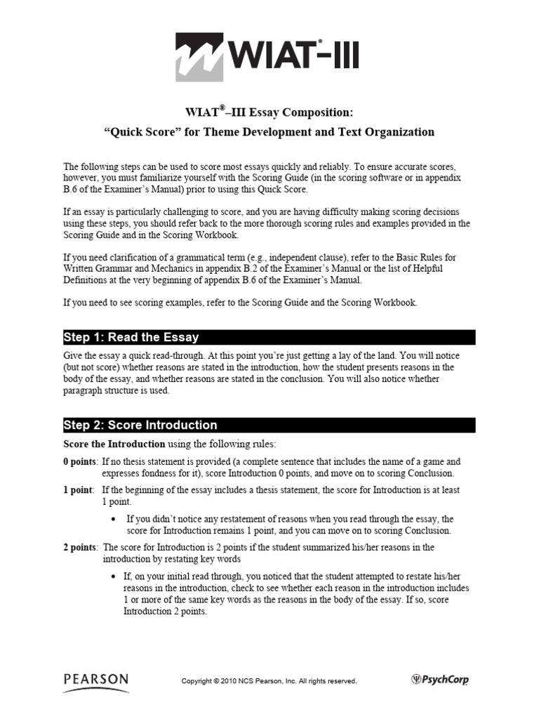 Quick Scoring Guide - FINAL | PDF