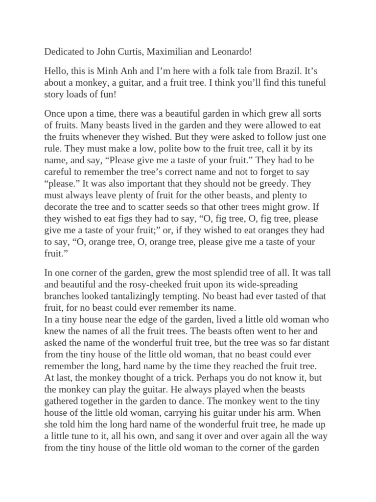 How The Monkeys Became A Trickster | PDF