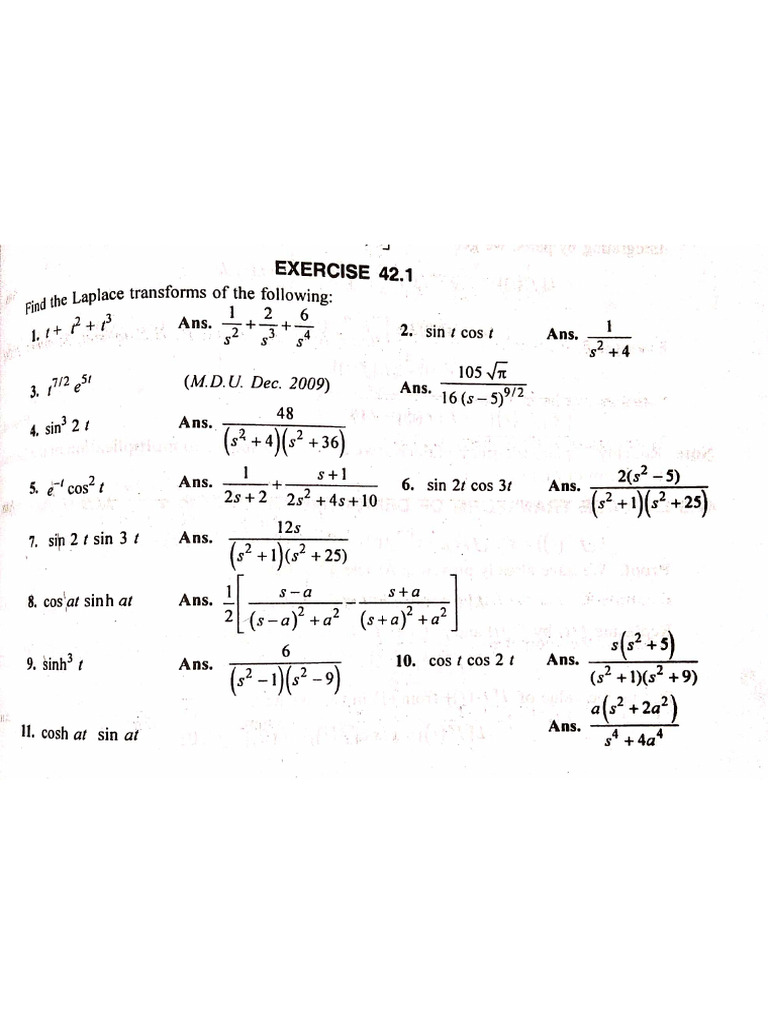 Laplace Transform Questions | PDF
