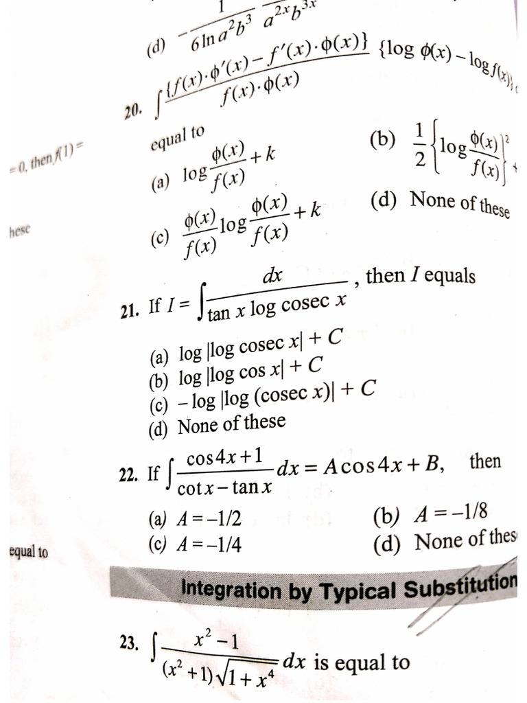 Integration Questions Pdf