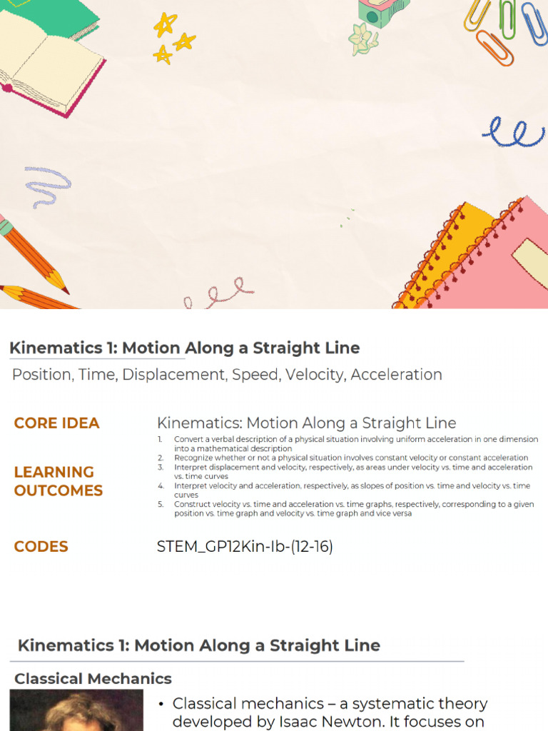 Lesson 4 Motion in One Dimension - 114721 | PDF