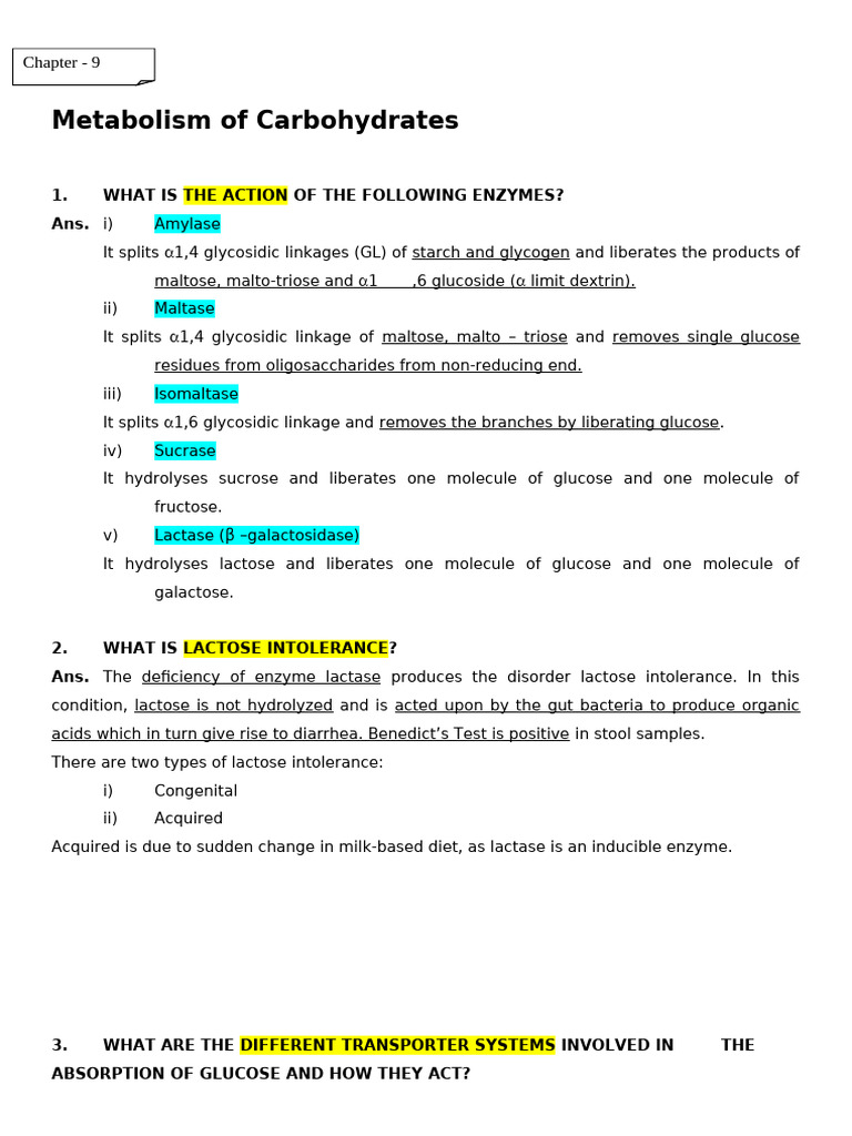 Metabolism of Carbohydrate | PDF | Glycolysis | Wellness