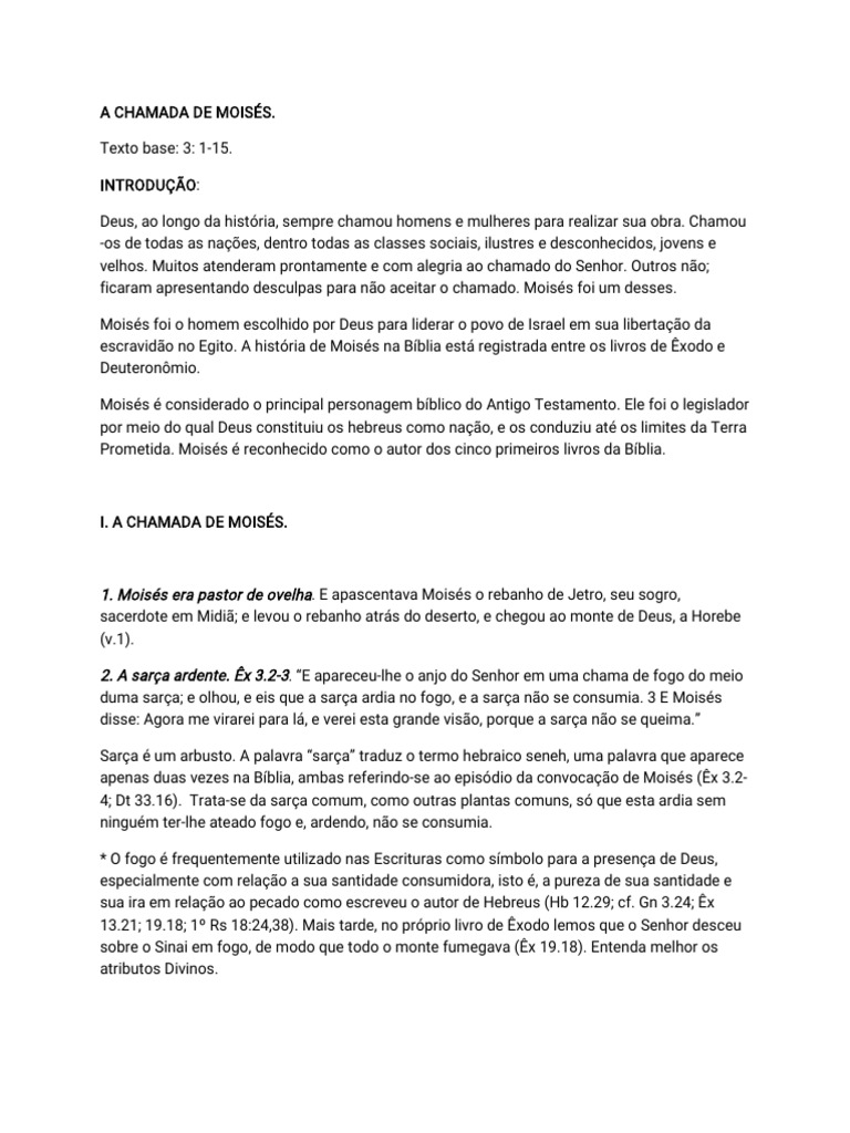 A Chamada de Moisés | PDF