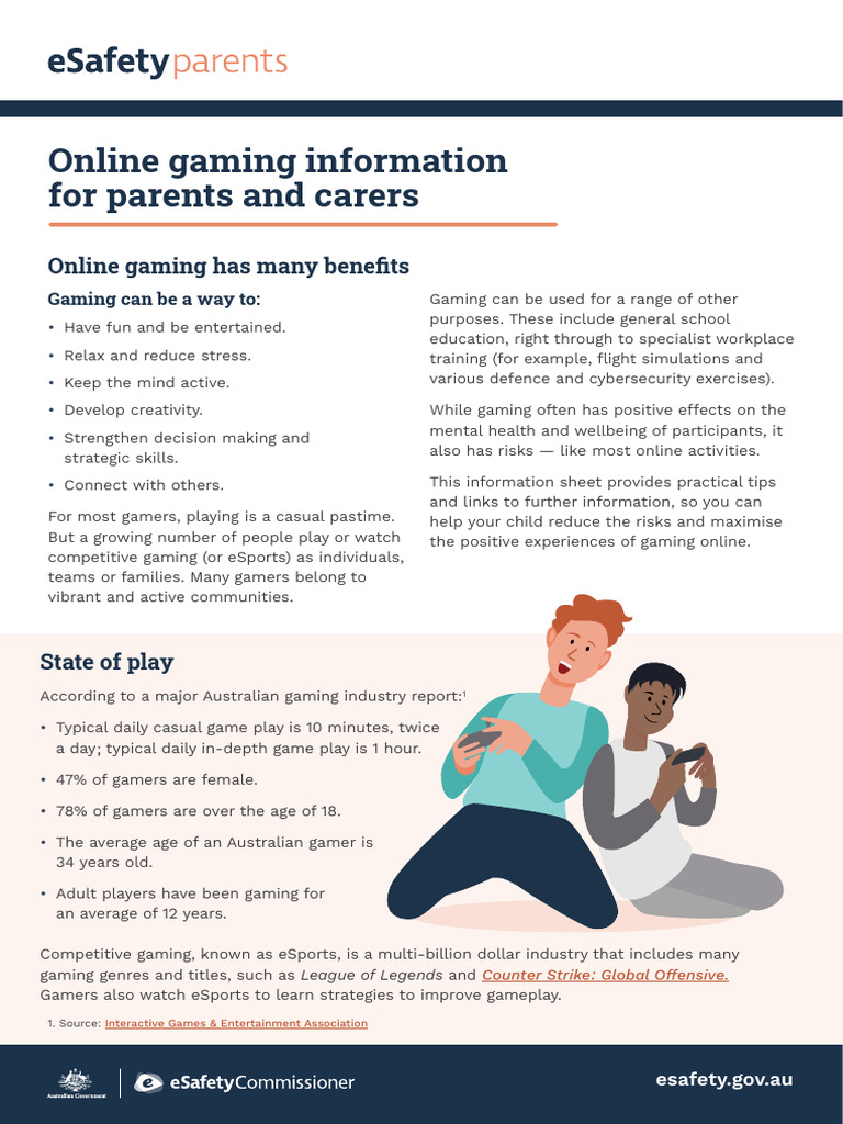 Esafety Parent Guide To Online Gaming | PDF