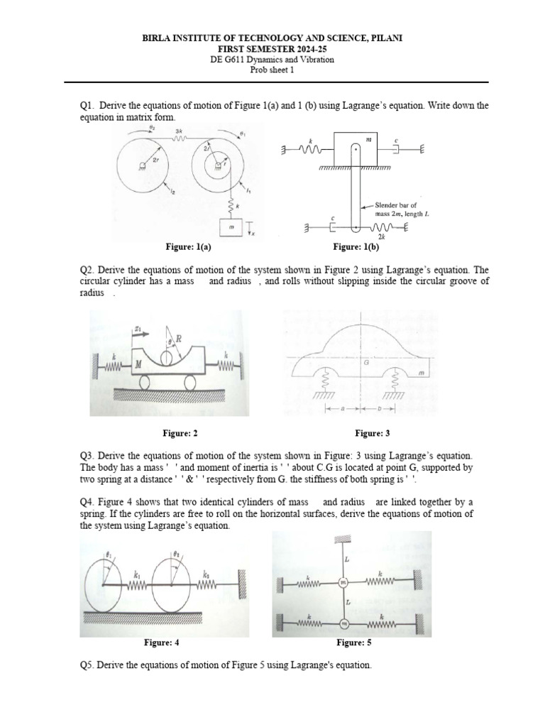 Lagrange's Equations for Rolling Cylinders | PDF | Science & Mathematics
