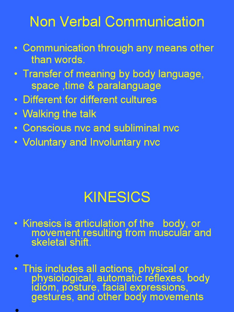 Understanding Kinesics in Communication | PDF | Gesture | Pitch (Music)