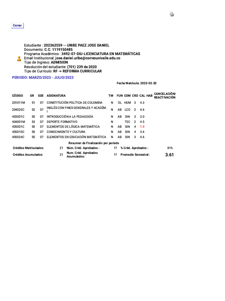Sistema de Registro Académico y Admisiones | PDF