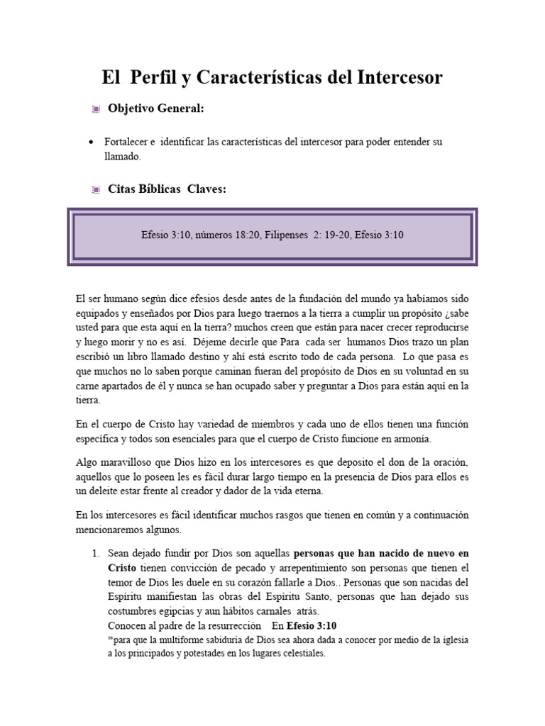 Toaz - Info El Perfil y Caracteristicas Del Intercesor PR | PDF